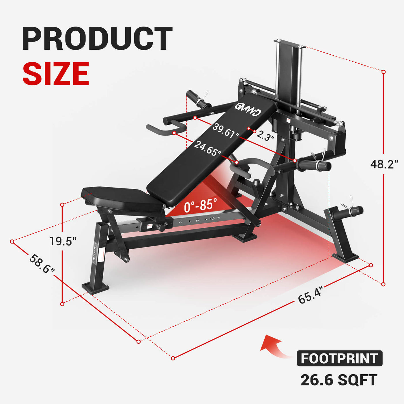 V7 Flat/Incline Bench Shoulder Press Machine - GMWD