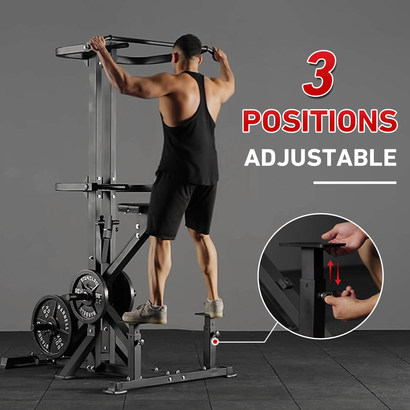GMWD Chin/Dip Station With Assisted Pad, 4-In-1 Pull Up Machine