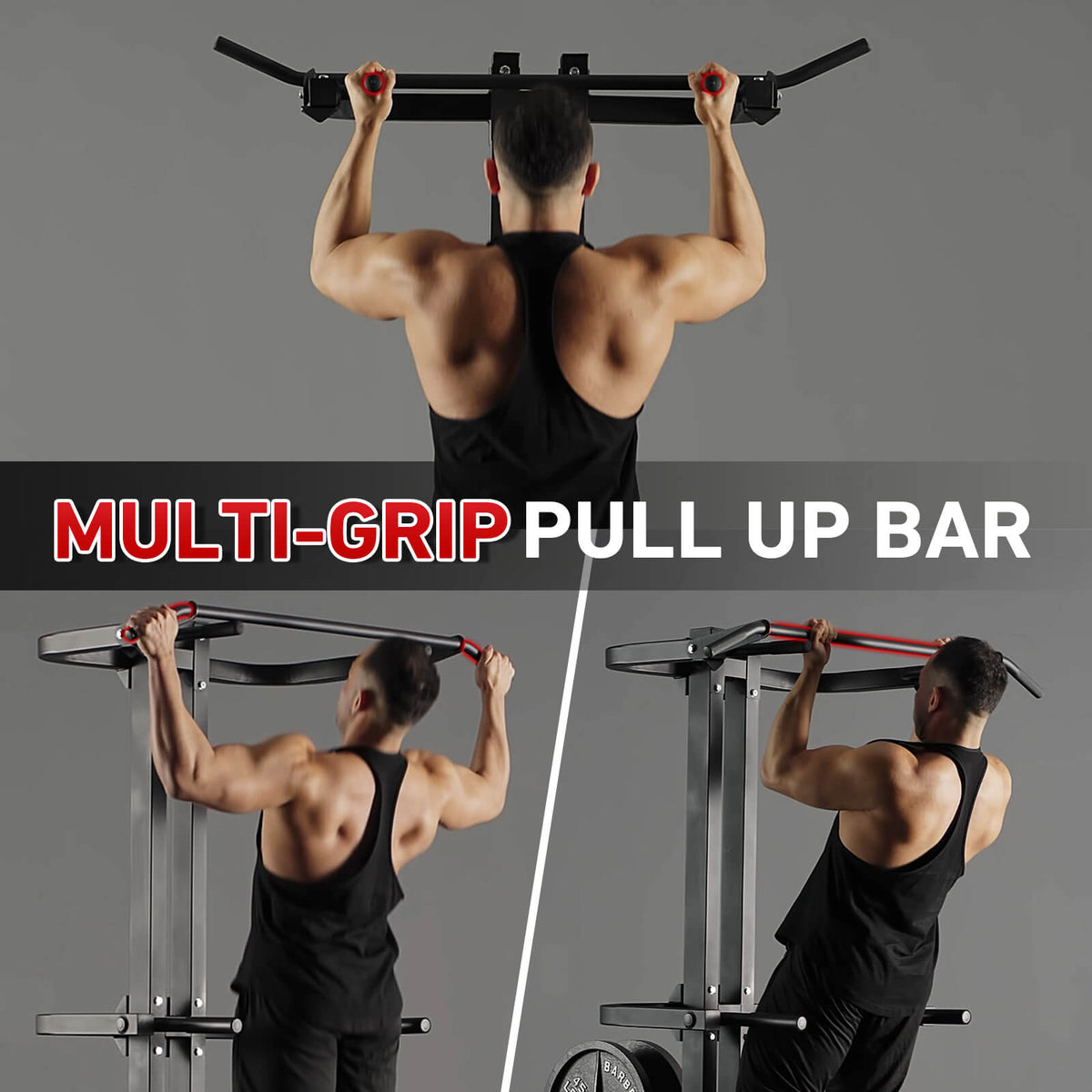 GMWD Chin/Dip Station With Assisted Pad, 4-In-1 Pull Up Machine