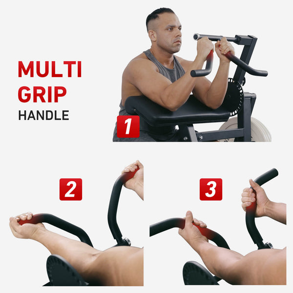 GMWD 2-in-1 Preacher Curl /Tricep Extension Machine Plate Loaded Bicep ...