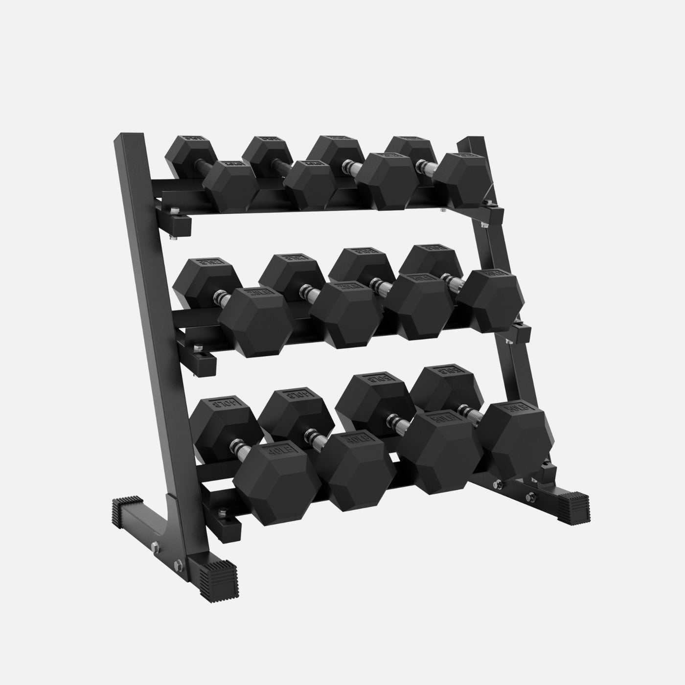 GMWD Rubber Hex Dumbbell Set Racks Weightlifting Beginner Easy Grip