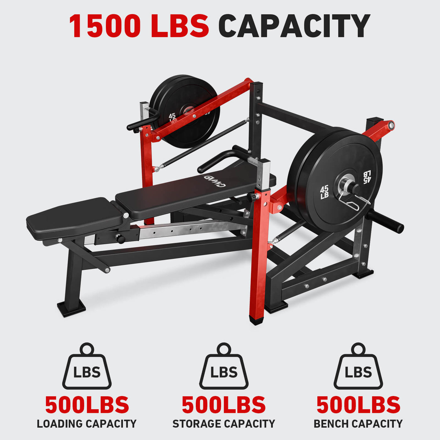 GMWD Leverage Incline Bench Press Flat Chest Press Machine Plate Loaded ...