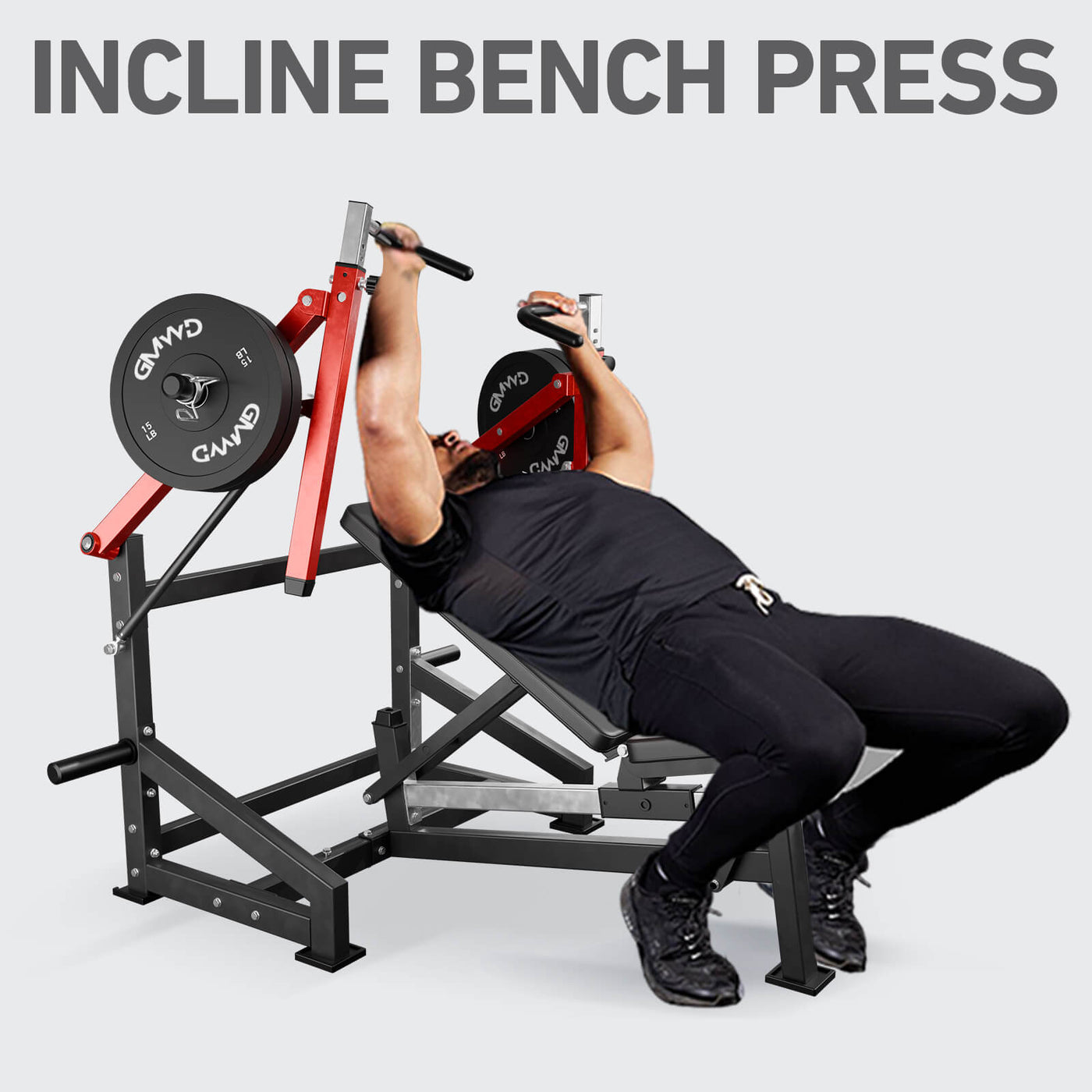 GMWD Flat/ Incline Chest Press Machine, Plate Loaded Shoulder Press Machine