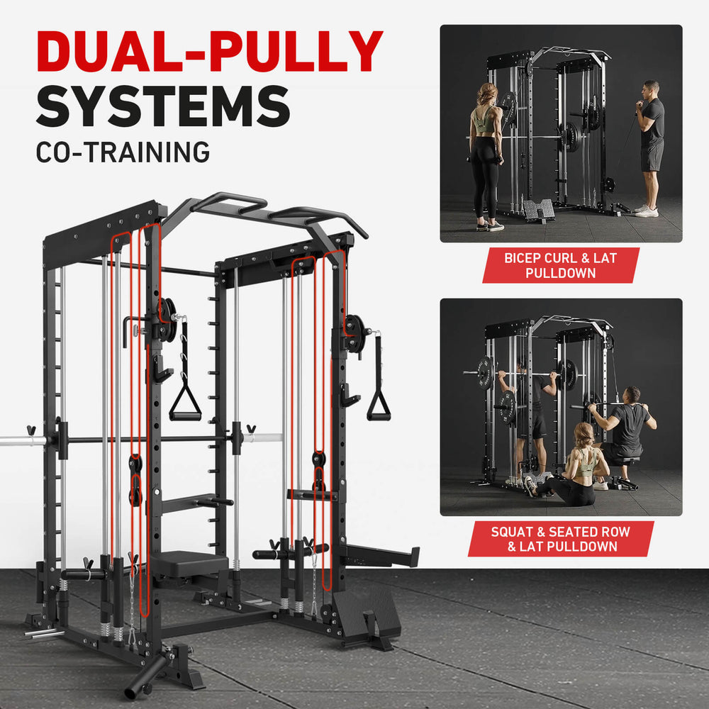 GMWD Dual Action Smith Machine with Functional Trainer with Cables