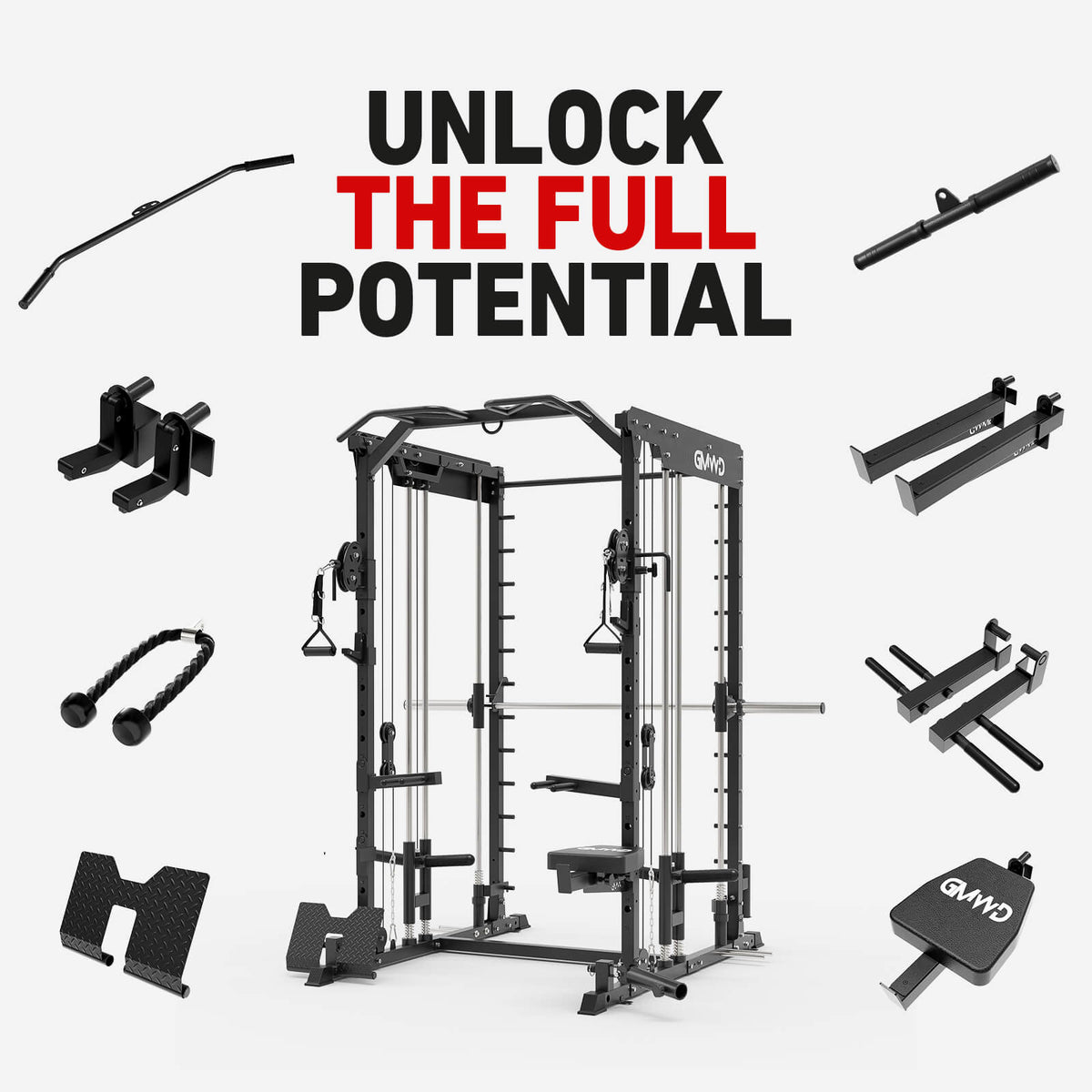 GMWD Dual Action Smith Machine with Functional Trainer with Cables