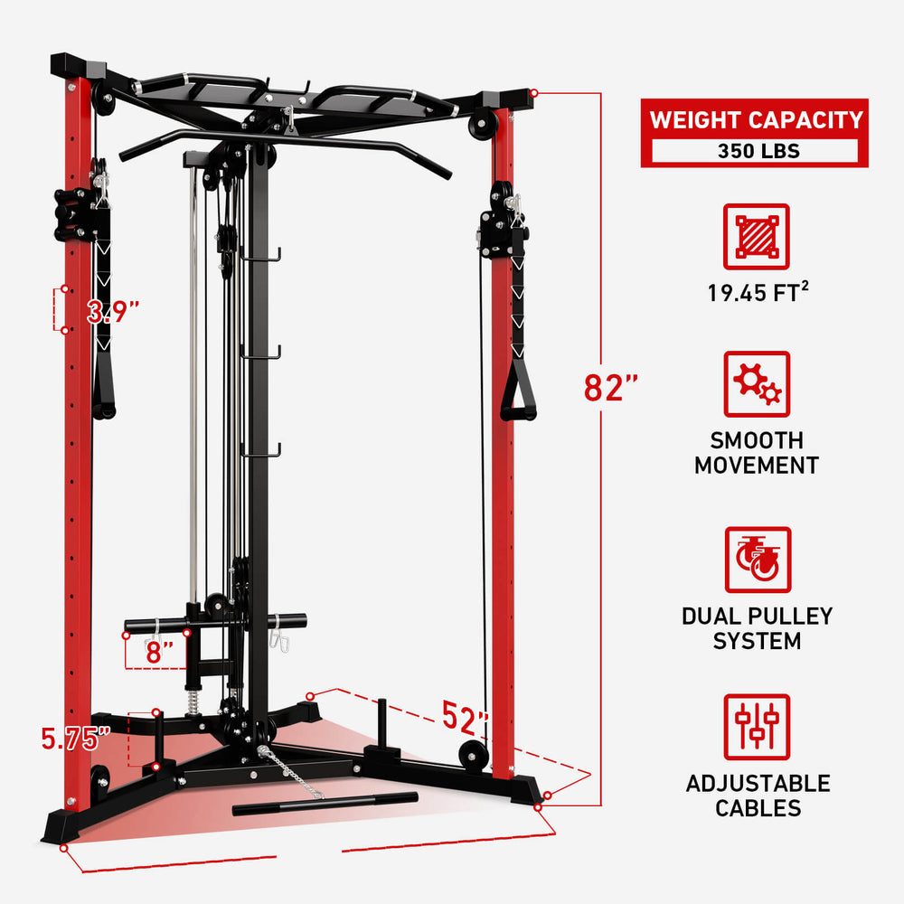 GMWD Functional Trainer Cable Crossover Machine Dual Pulley Full Body