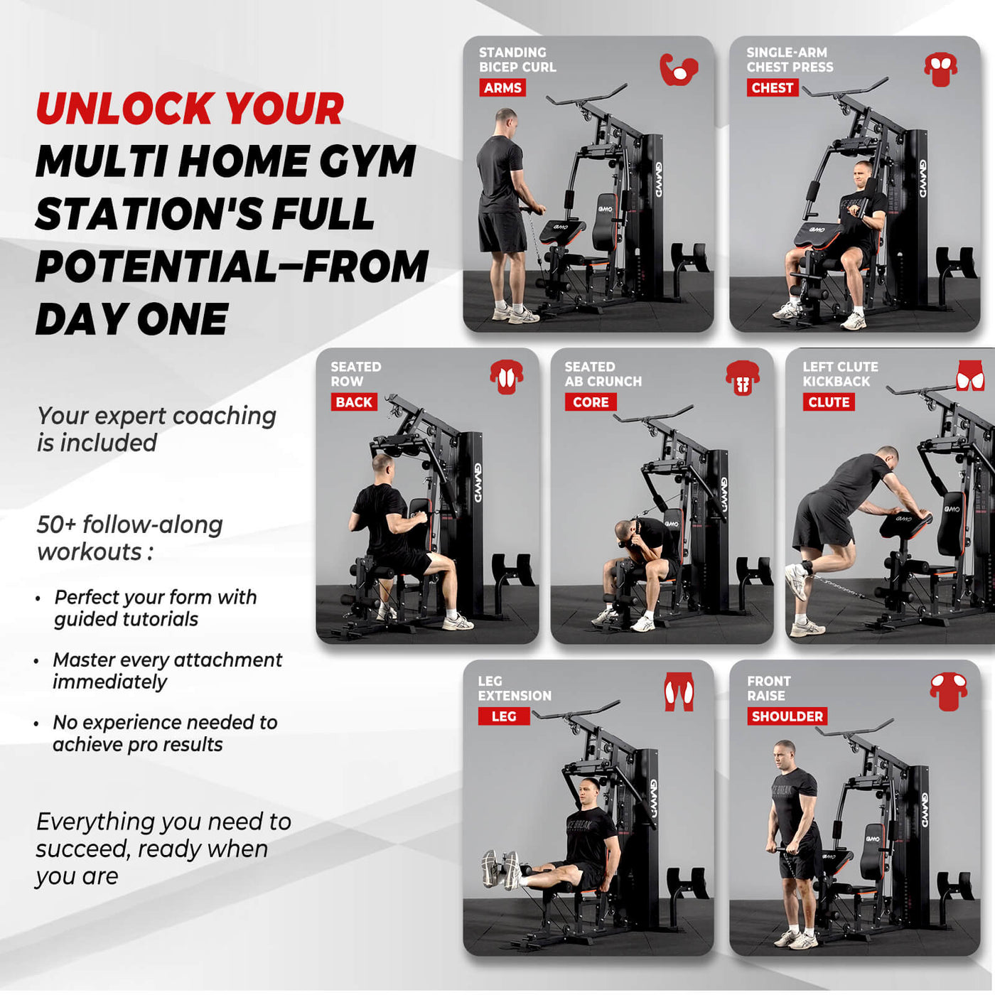 GMWD Multi Gym Station with Weight Stack, Multi-Stack Gym Systems