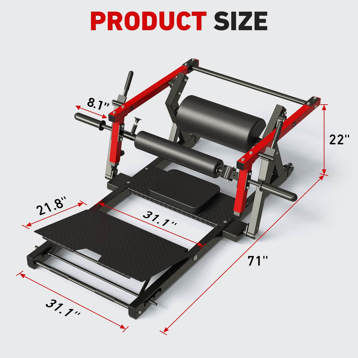 GMWD Hip Thrust Machine 800LB Plate-Loaded Glute Drive Machine For Butt ...