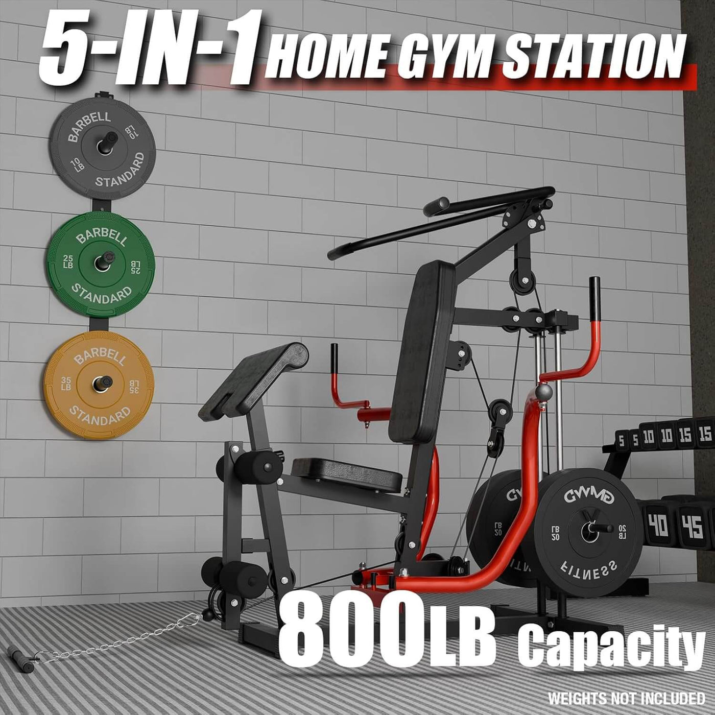 GMWD Home Gym Station Chest Fly Shoulder Press PEC Fly LAT Pulldown