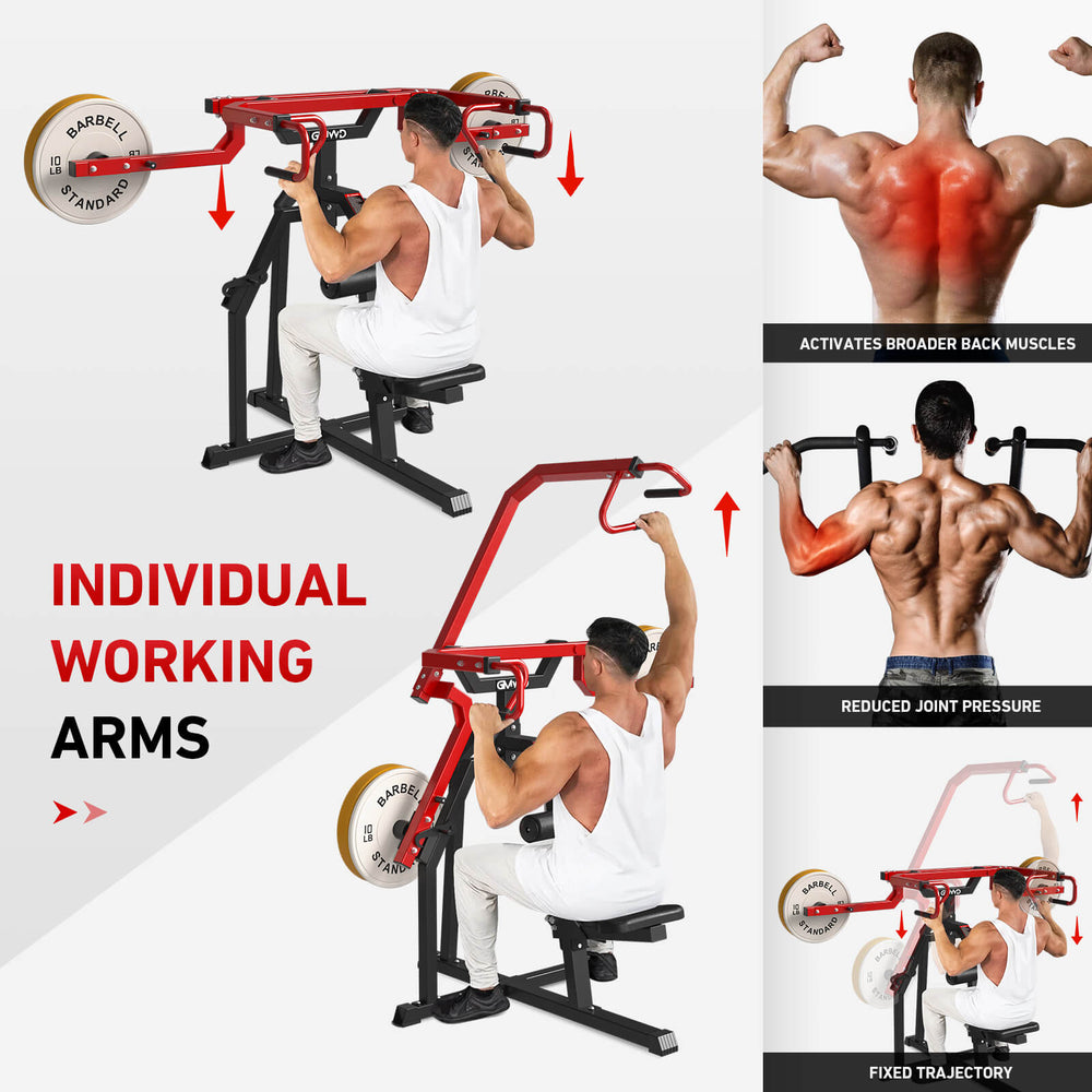 GMWD Plate-Loaded Lat Pulldown Machine LM00 for Home Gym