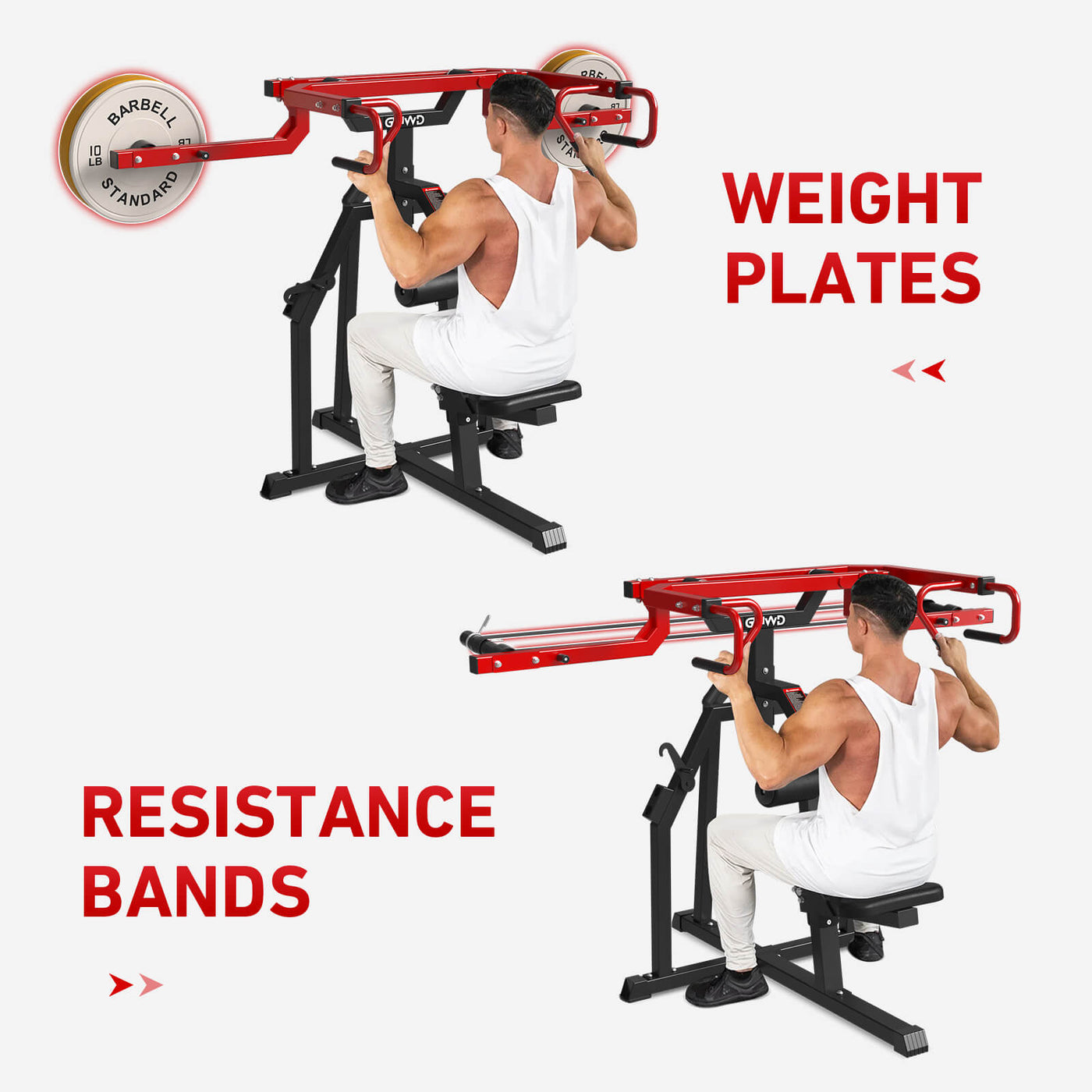 GMWD Lat Pull Down Machine With Scissor Style Path Arms, Lat Tower ...