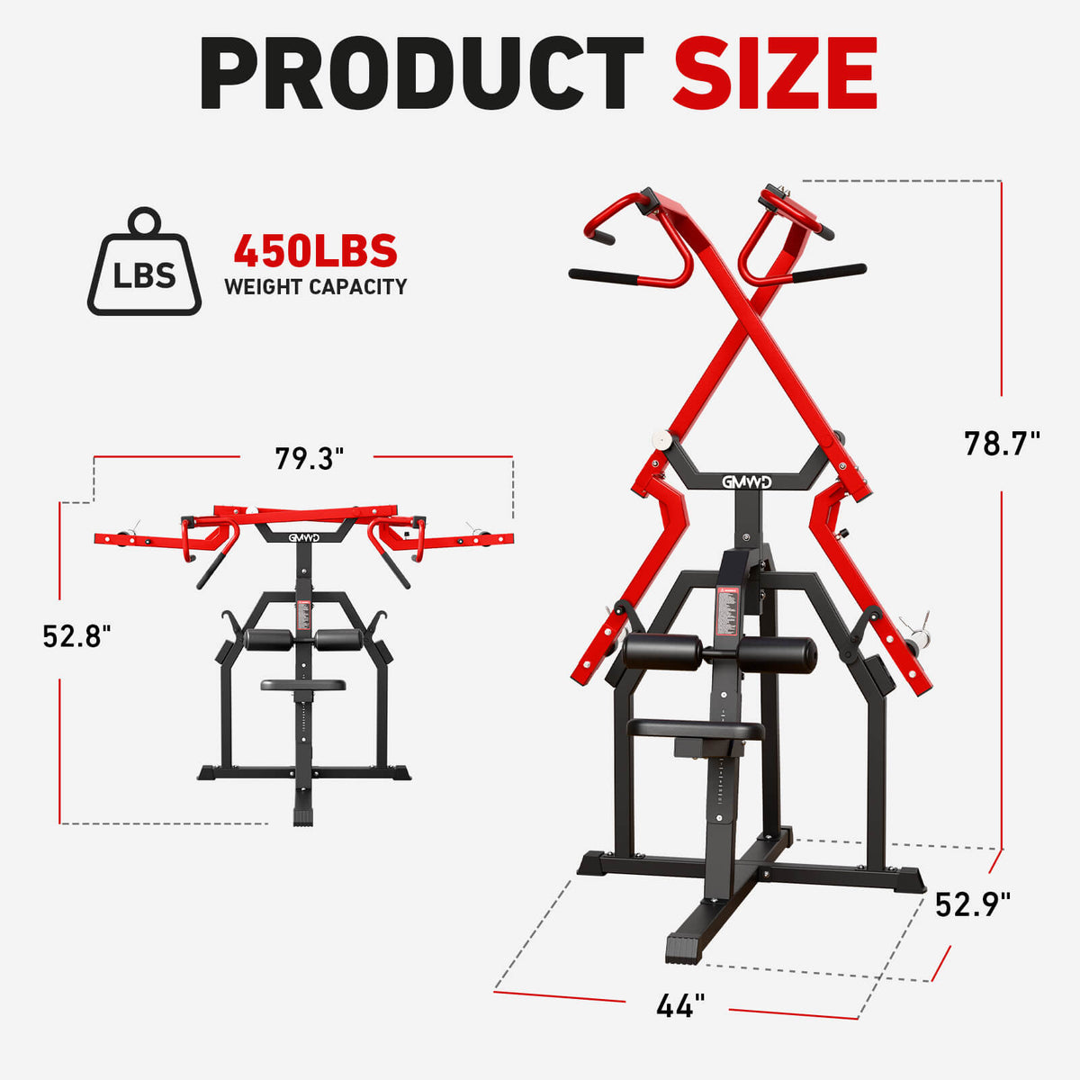 GMWD Lat Pull Down Machine With Scissor Style Path Arms, Lat Tower ...