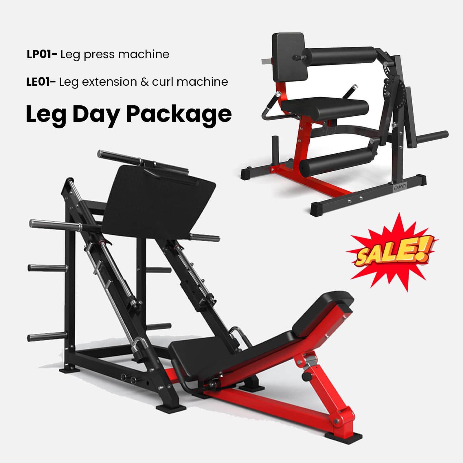 GMWD Budget 1.5k Leg Day Package Pro, Leg Press, Leg Curl and Extension