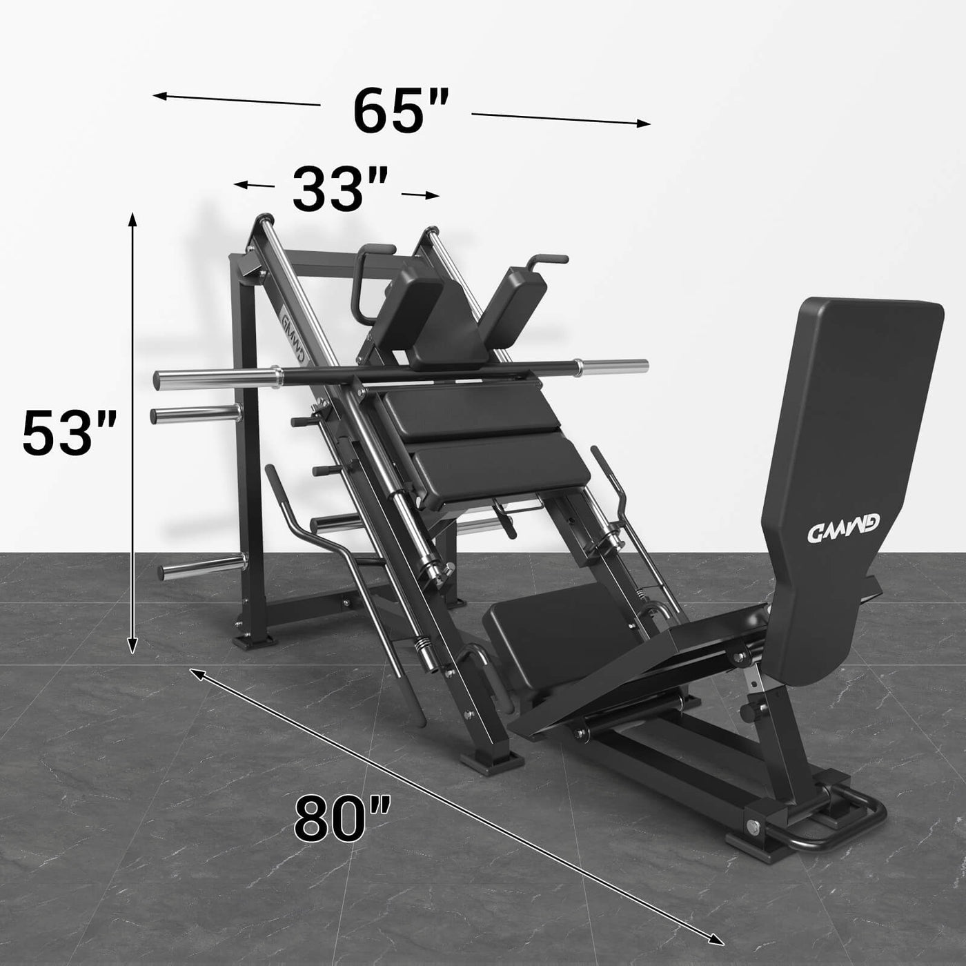 GMWD PRO Leg Press Hack Squat Machine, Commercial Compact Leg Machine