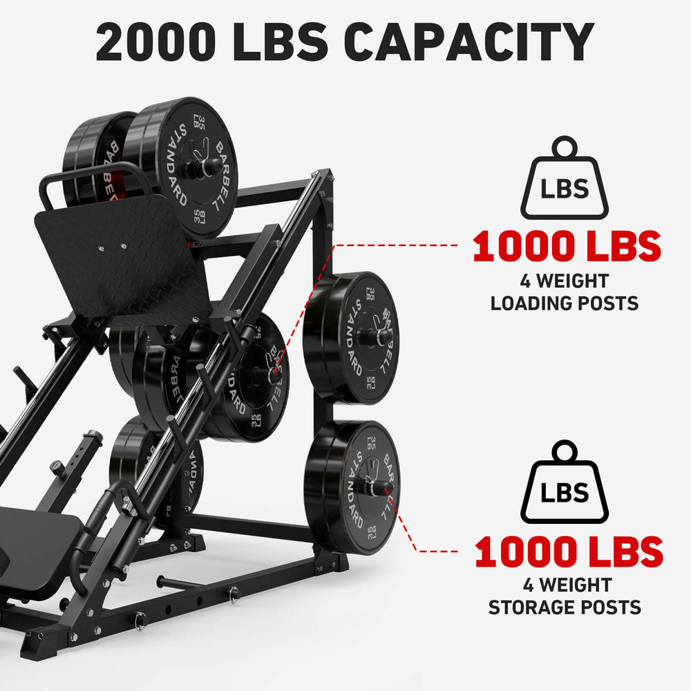 Leg Press Machine for Compact Home Gym, 1000LB Plate Loaded - GMWD