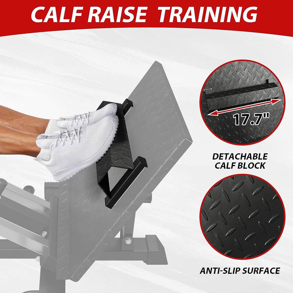 GMWD Leg Sled Machine, Compact Leg Press Machine with Calf Block