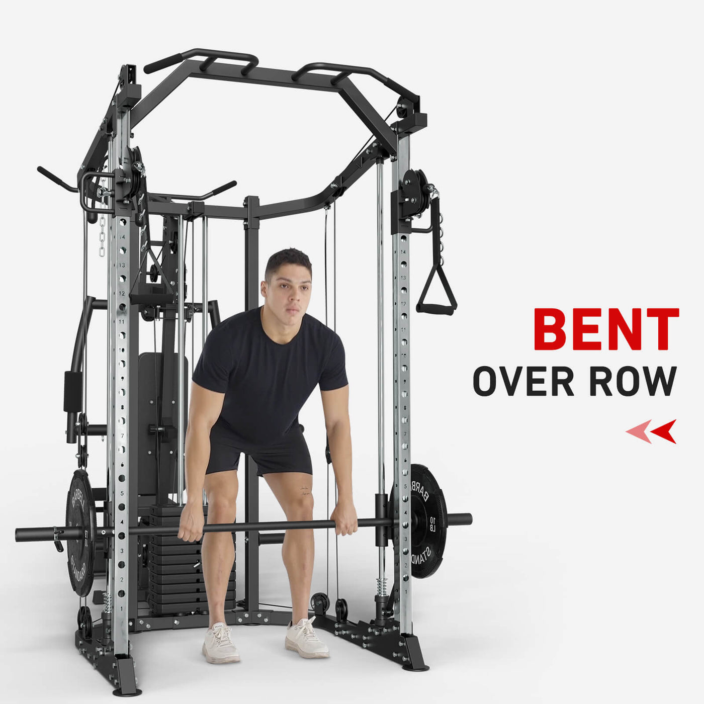Smith Machine Power Cage Multi-Function Home Gym System