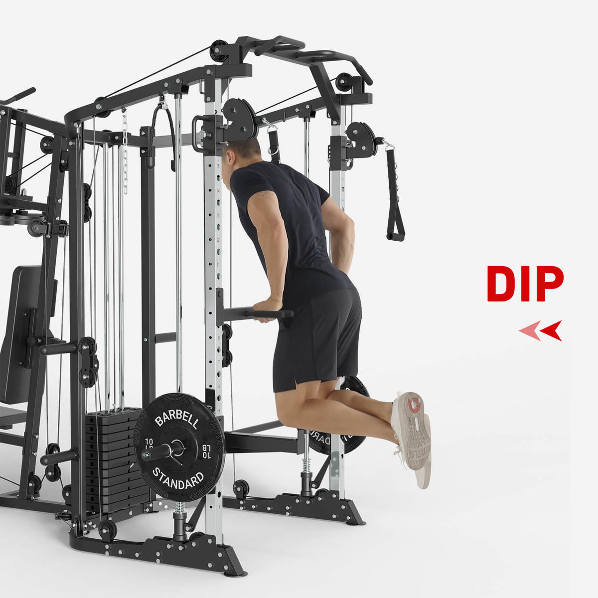 Smith Machine Power Cage Multi-Function Home Gym System