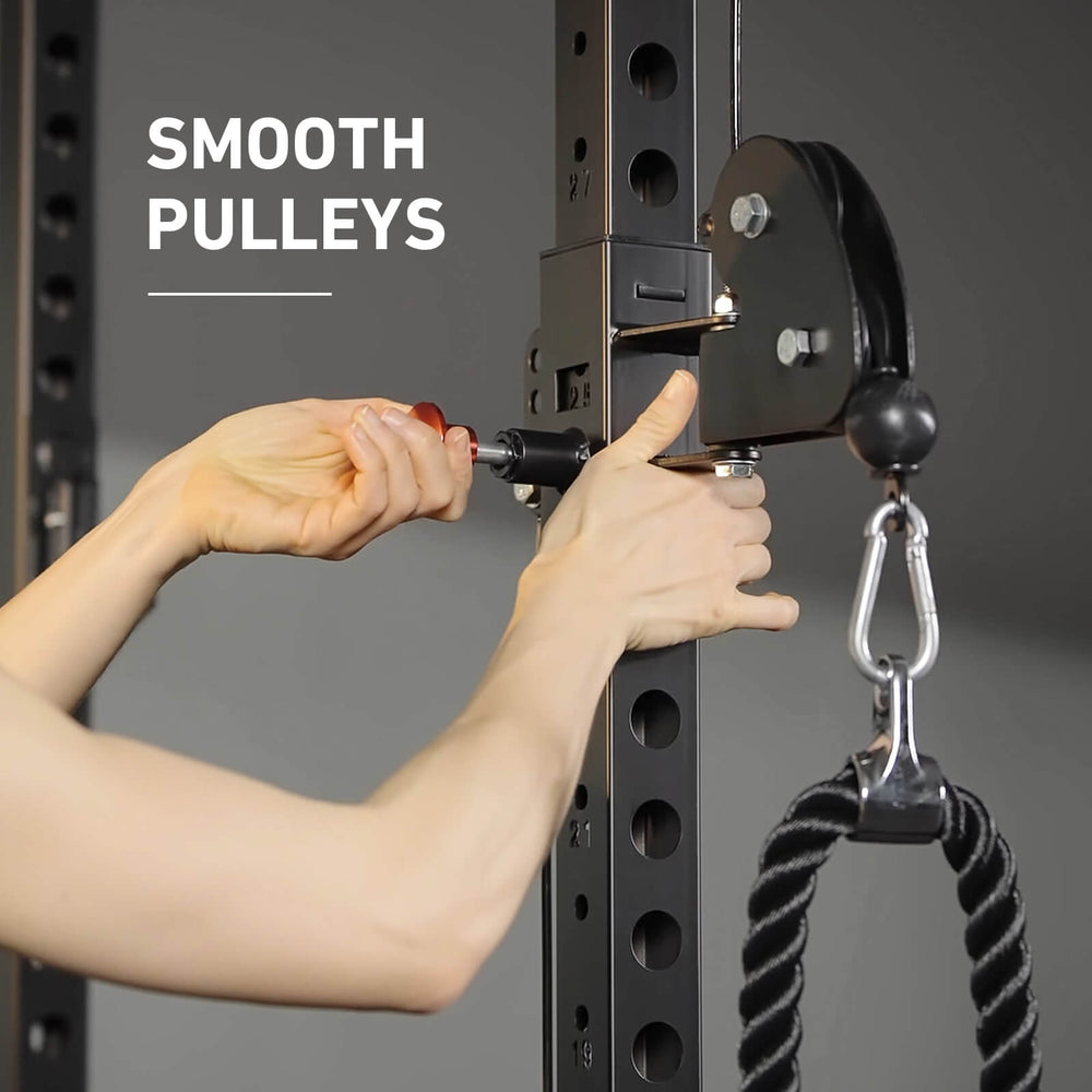 GMWD Power Rack Functional Trainer Dual Pulley System Plate Loaded