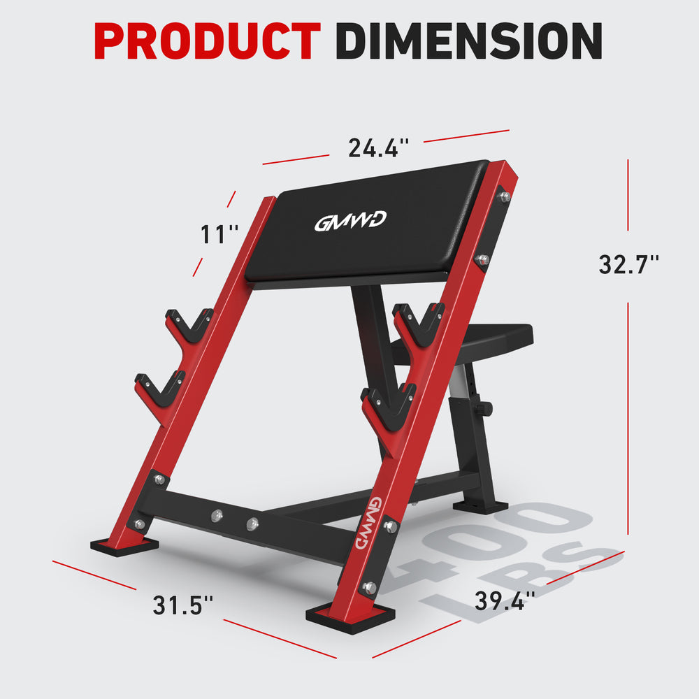 GMWD Adjustable Arm Curl Machine, Preacher Curl Bench 400LBS Bicep Curl ...