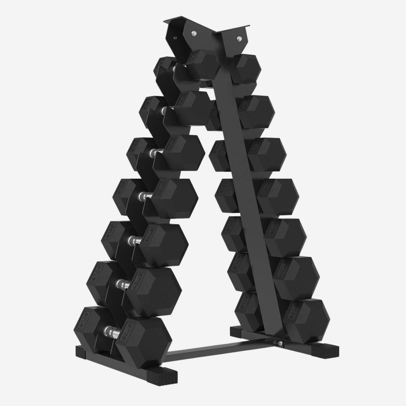 GMWD Rubber Hex Dumbbell Set Racks Weightlifting Beginner Easy Grip