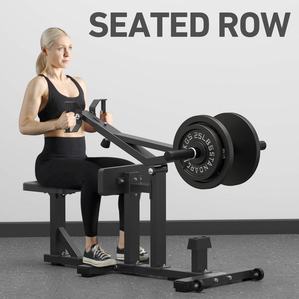 GMWD Space-saving Seated Row Machine Plate Loaded Back Chest Upper Body ...