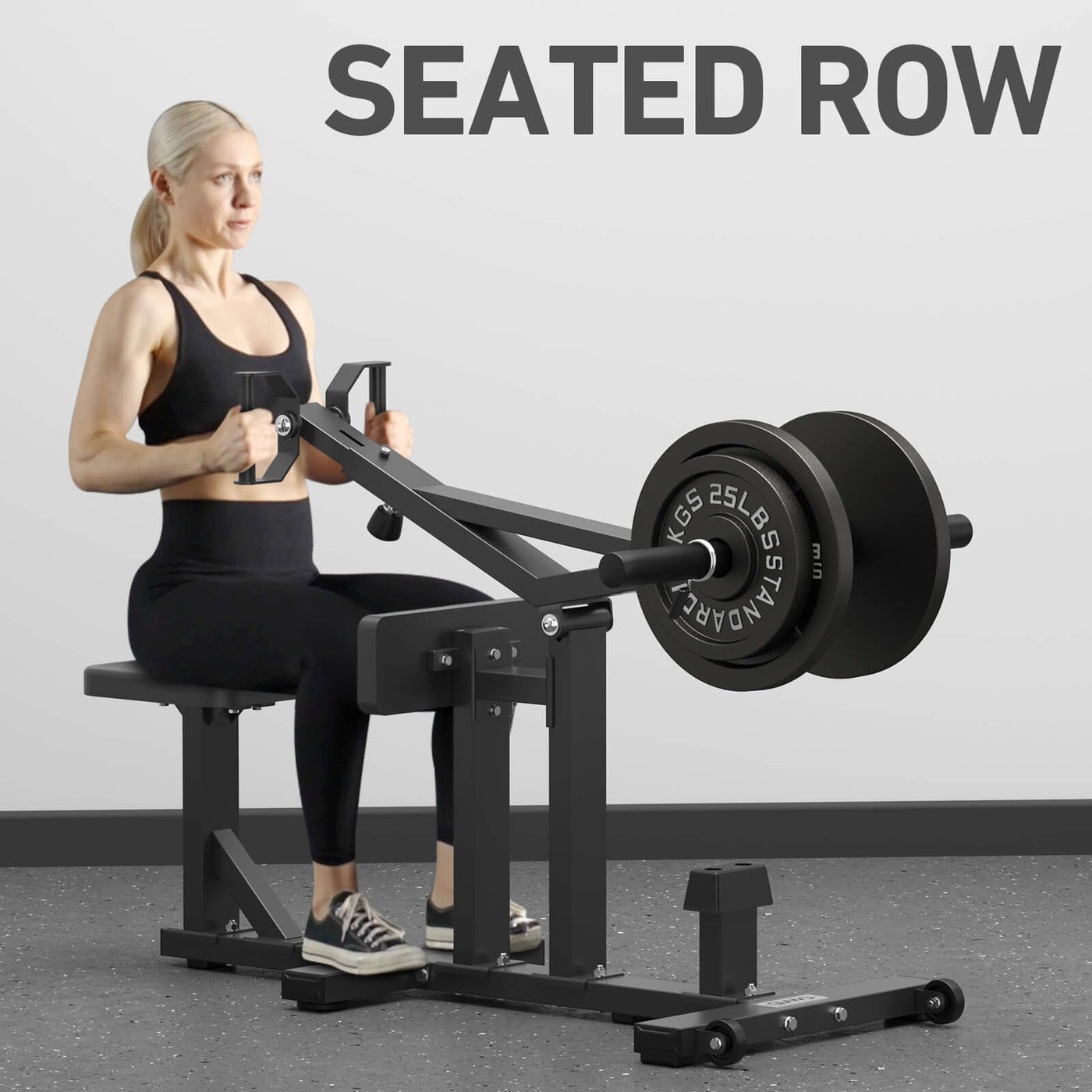GMWD Space-saving Seated Row Machine Plate Loaded Back Chest Upper Body ...