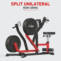 GMWD Seated Row Machine, 400LB Back Extension Rowing Machine Plate-loaded