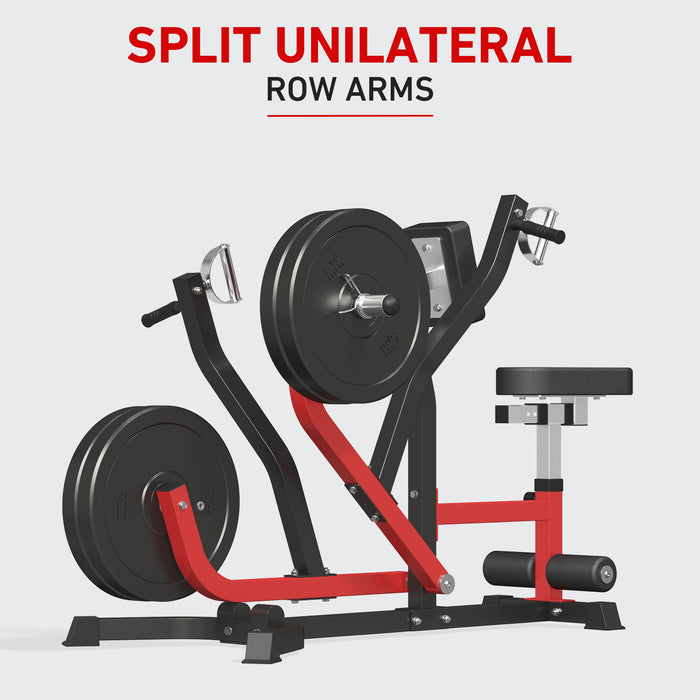 GMWD Seated Row Machine, 400LB Back Extension Rowing Machine Plate-loaded