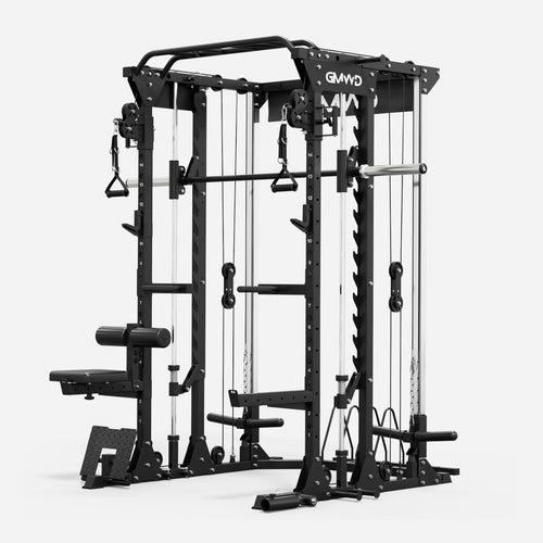 GMWD All-In-One Smith Machine with Functional Trainer, 1:1 Ratio Pulley ...