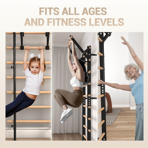 GMWD Swedish Ladder Stall Bars Freestanding Rehab Calisthenics Pilates ...