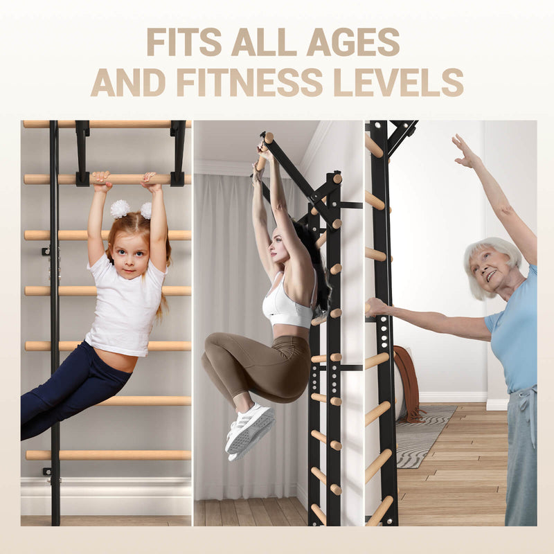 GMWD Swedish Ladder Stall Bars Freestanding Rehab Calisthenics Pilates ...