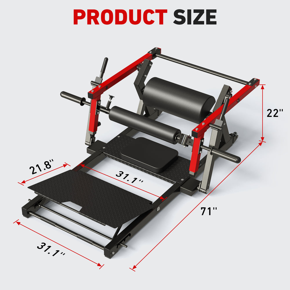 GMWD Hip Thrust Machine 800LB Booty Builder Glute Machine Dual Side ...