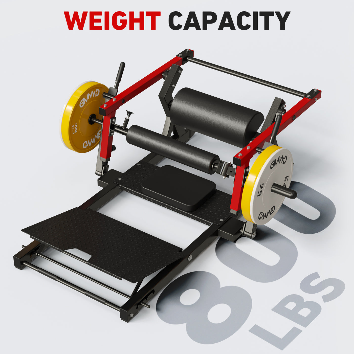 GMWD Hip Thrust Machine 800LB Plate-Loaded Glute Drive Machine For Butt ...
