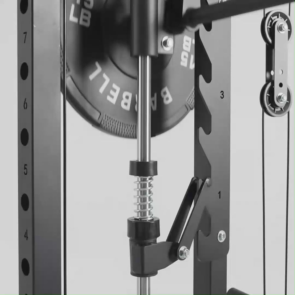 GMWD All-In-One Smith Machine with Functional Trainer, 1:1 Ratio Pulley ...