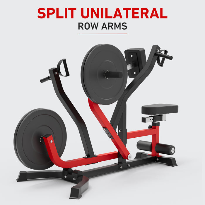 Seated Row / Back Extension Machine, 400LB Plate-Loaded - GMWD